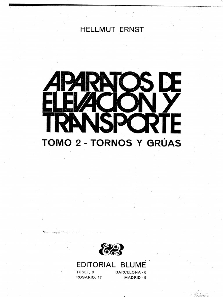 Aparatos de Elevacion y Transporte TOMO 2 - Hellmut Ernst | PDF
