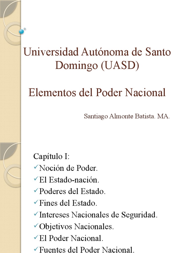 Elementos Del Poder Nacional | PDF | Estado (política) | Liberalismo