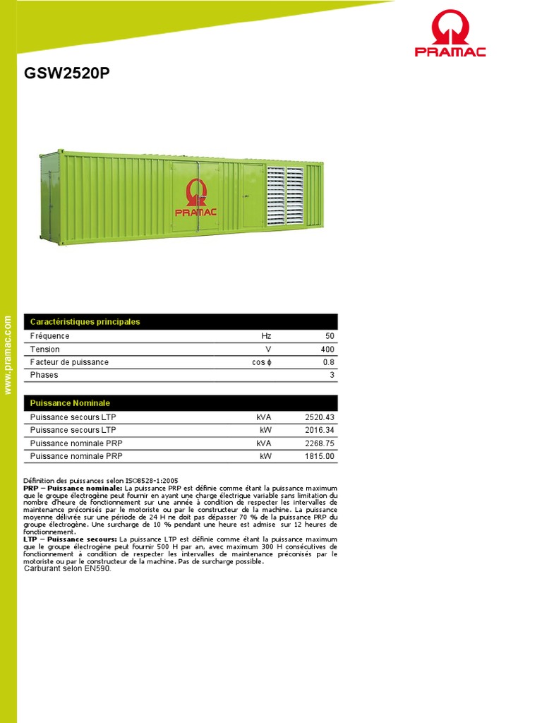 GSW2520P - 2021 Container | PDF | Puissance (physique) | Biens manufacturés