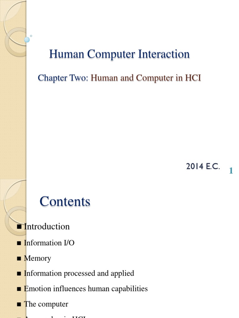 Human Computer Interaction: Chapter Two | PDF | Human–Computer Interaction | Memory