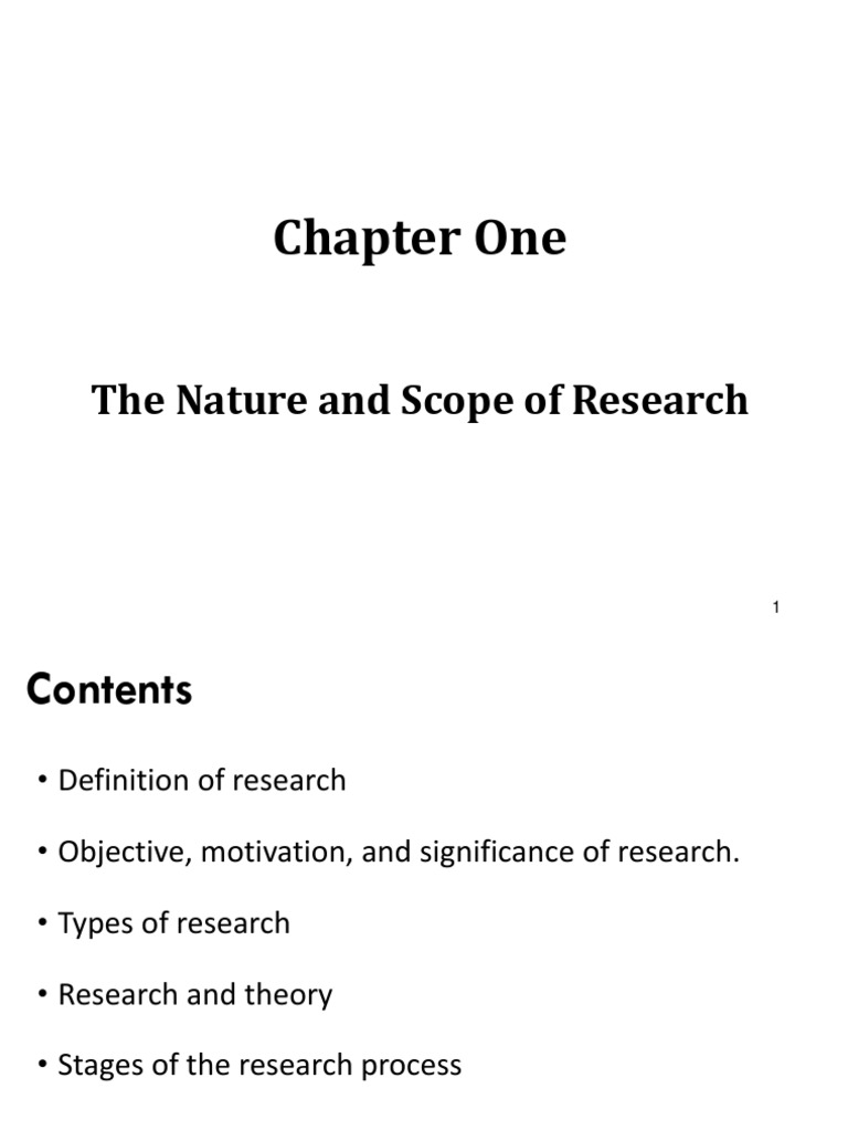 Chapter 1 The Nature and Scope of Research | PDF | Theory | Scientific ...