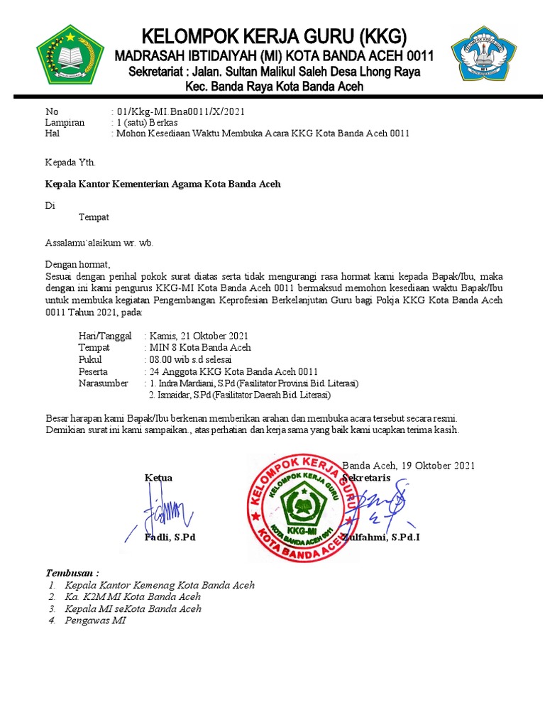 Surat Kesediaan Membuka Acara | PDF