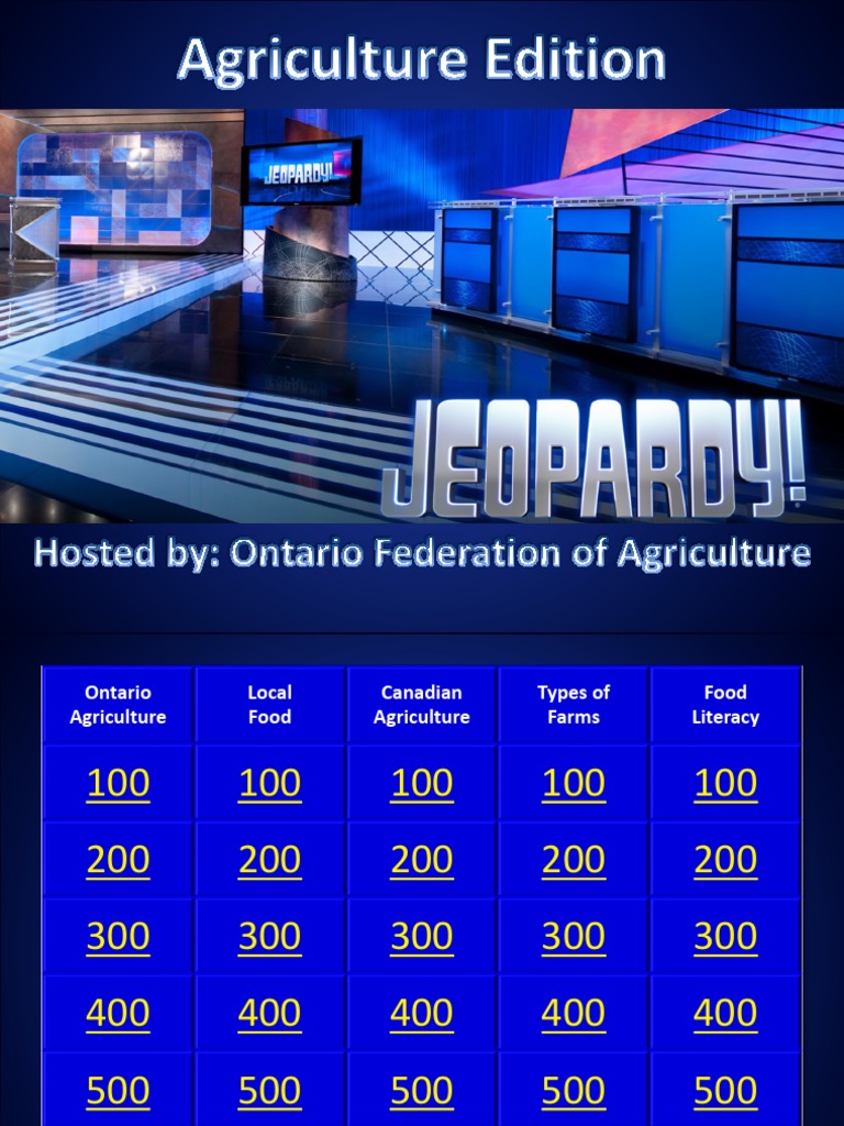 OFA Jeopardy Agriculture Edition | PDF | Farms | Foods