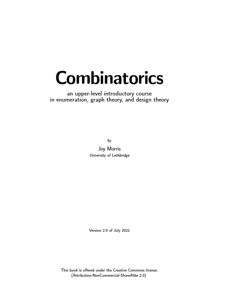 Combinatorics Introduction | PDF | Discrete Mathematics | Code Combinatorics Introduction | PDF | Discrete Mathematics | Code