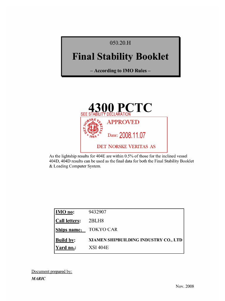 050.20 Final Stability Booklet1 | Stern | Ships