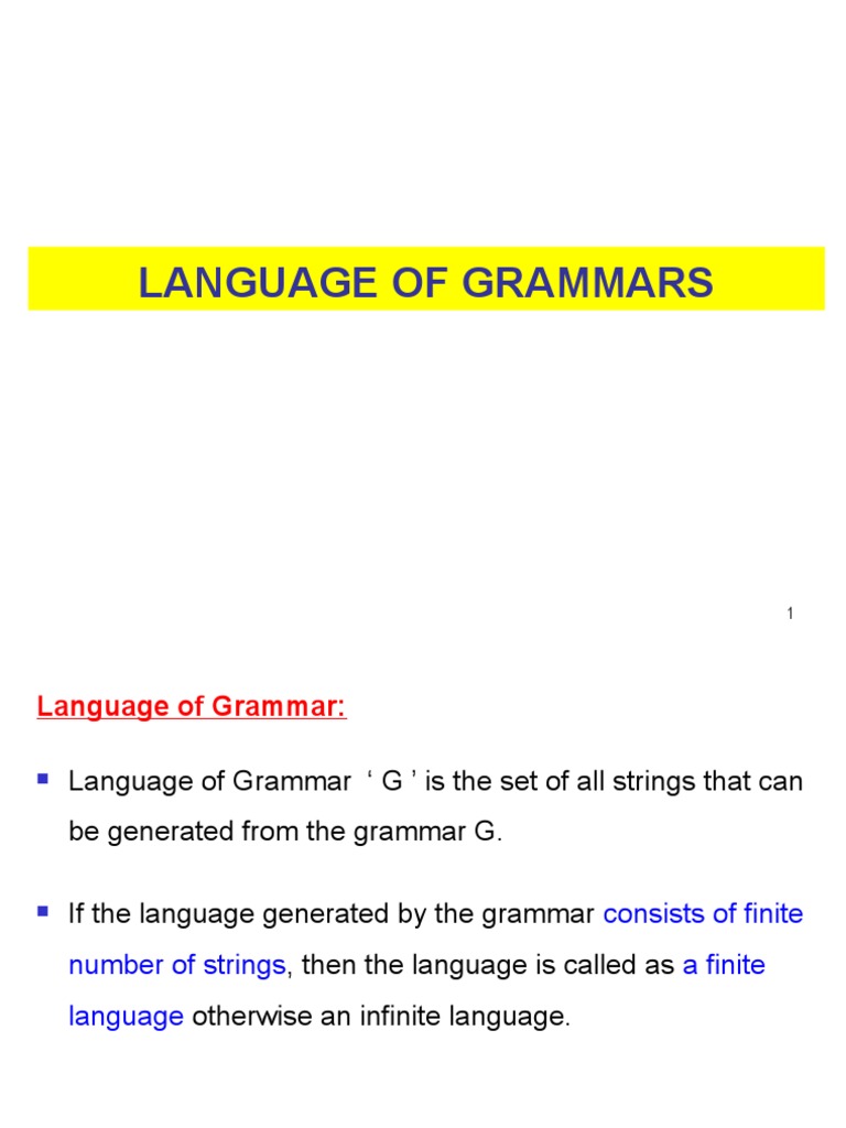 Language of Grammars | PDF | String (Computer Science) | Formalism (Deductive)