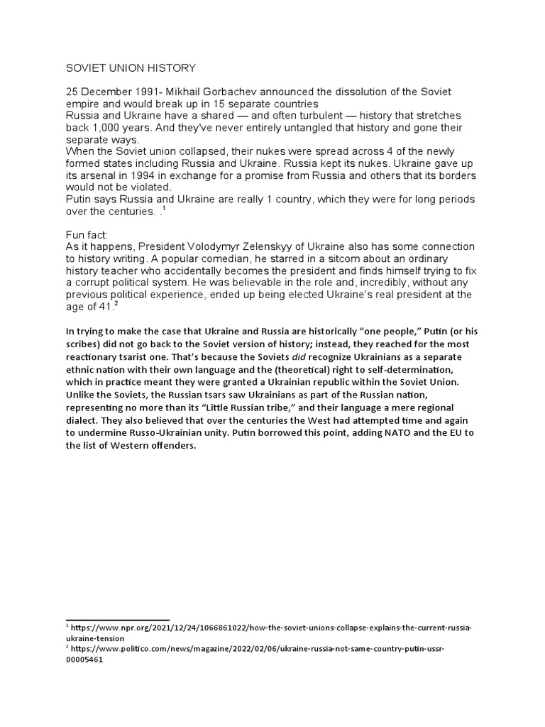 Soviet Union History | PDF | Travel | History