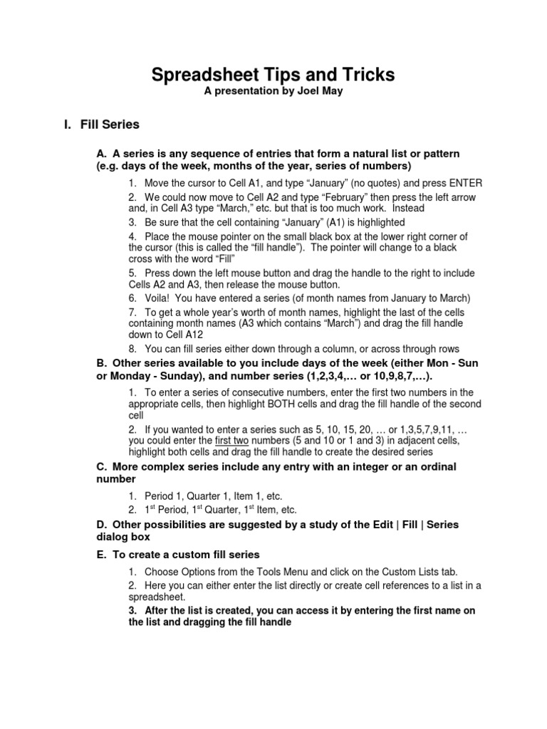 Excel Tipsandtricks 3 Pdf Microsoft Excel Computing