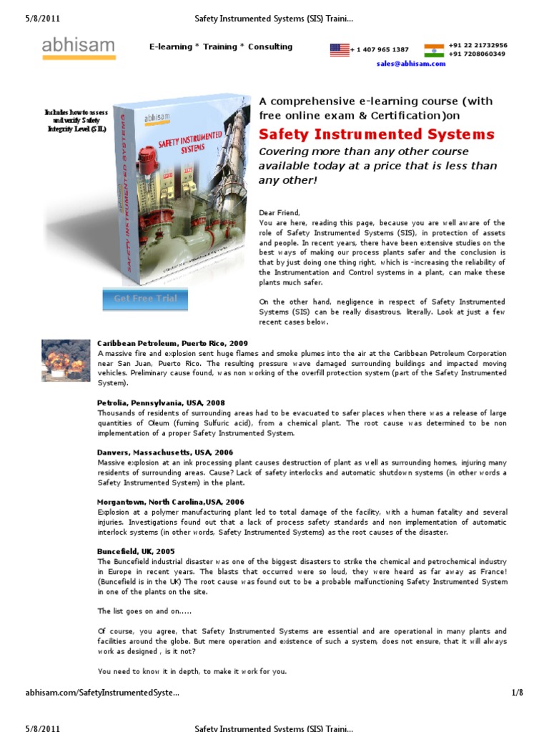 Safety Instrumented Systems: A Comprehensive E-Learning Course (With ...
