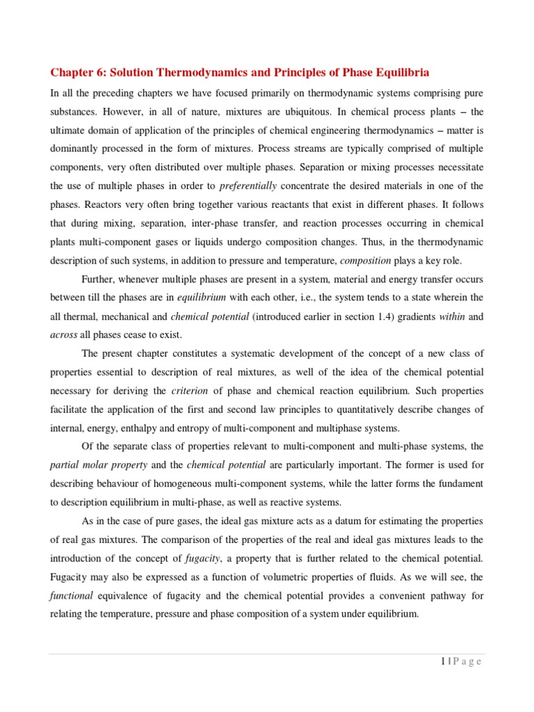 Thermodynamics of Multi-Phase Mixtures | PDF | Chemical Equilibrium ...