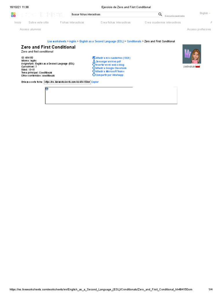Ejercicio de Zero and First Conditional - Julisa Llumiquinga | PDF