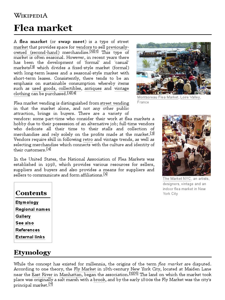 Flea Market: Etymology Regional Names Gallery See Also References ...