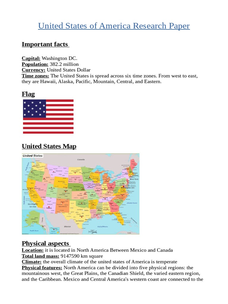 United States of America Research Paper | PDF | The United States ...