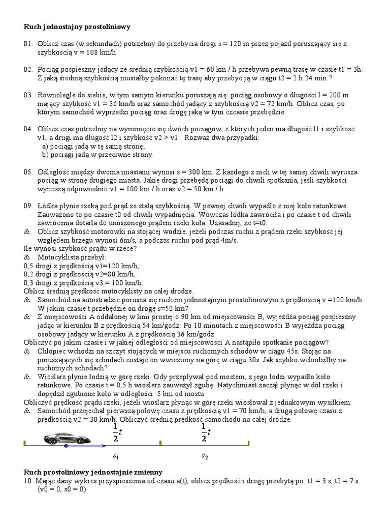 Ruch Jednostajny Prostoliniowy | PDF