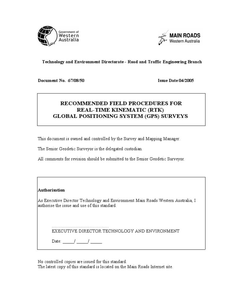 RTK GPS Field Procedures | PDF | Surveying | Geodesy