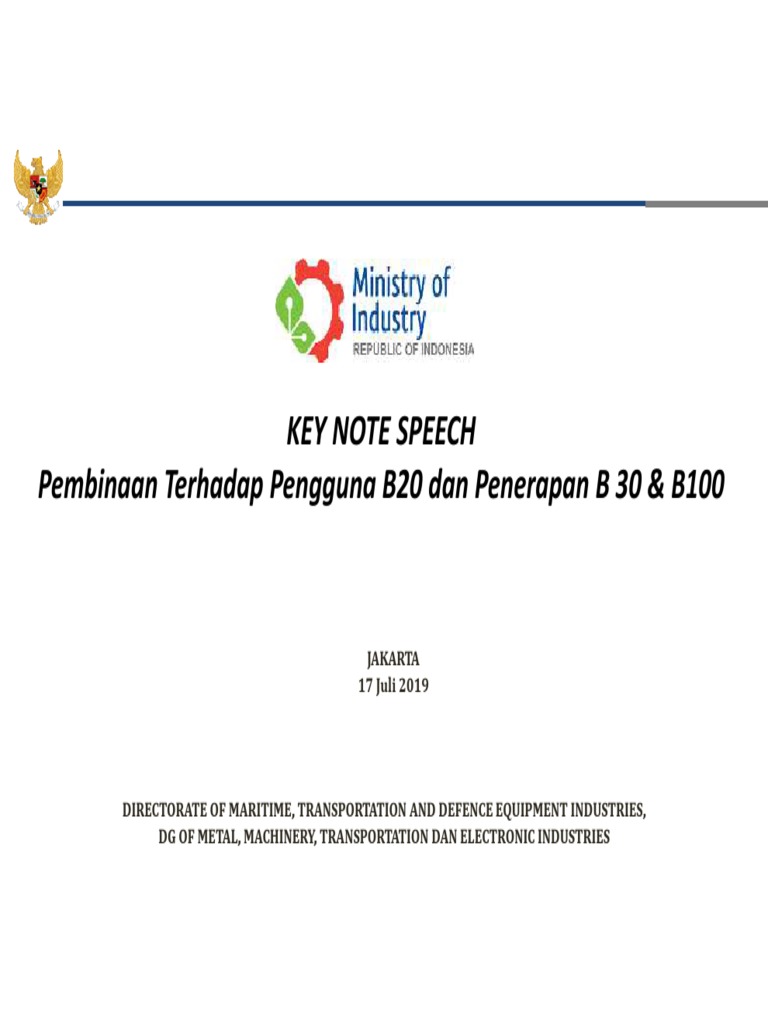 Key Note Speech Dirjen ILMATE - MASPI | PDF