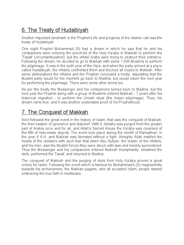 The Treaty of Hudaibiyah | PDF
