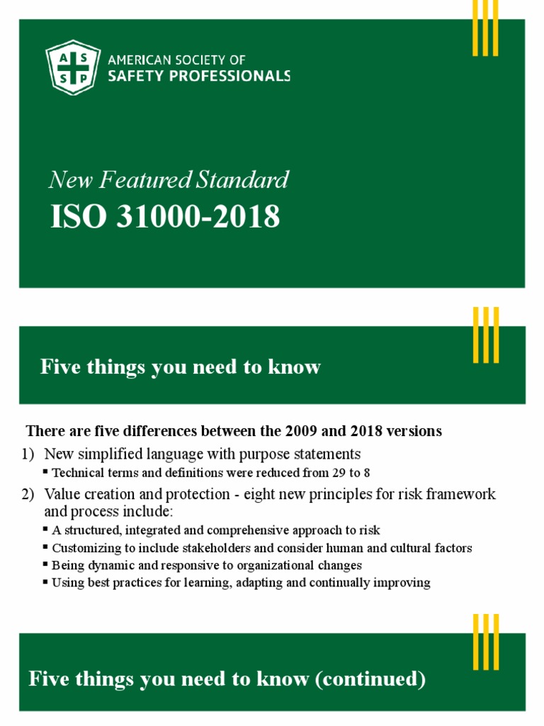 Iso 31000 Revisions Summary Slides | PDF | Risk | Risk Management