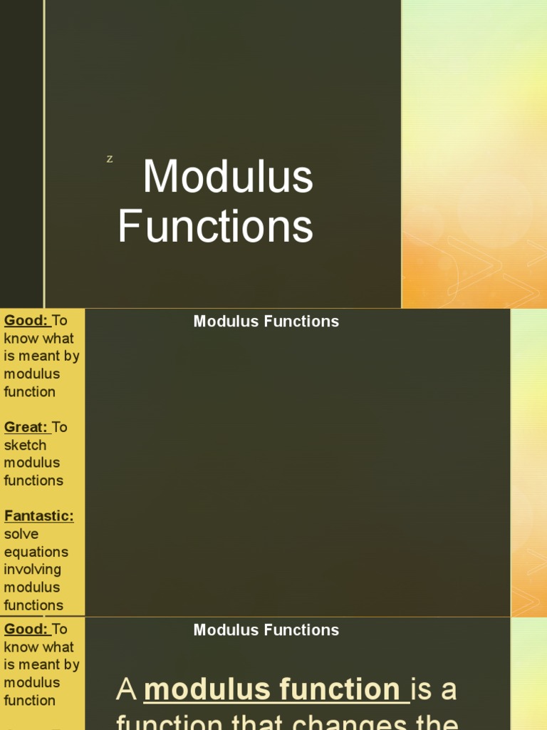 Modulus Functions | PDF | Function (Mathematics) | Mathematical Analysis