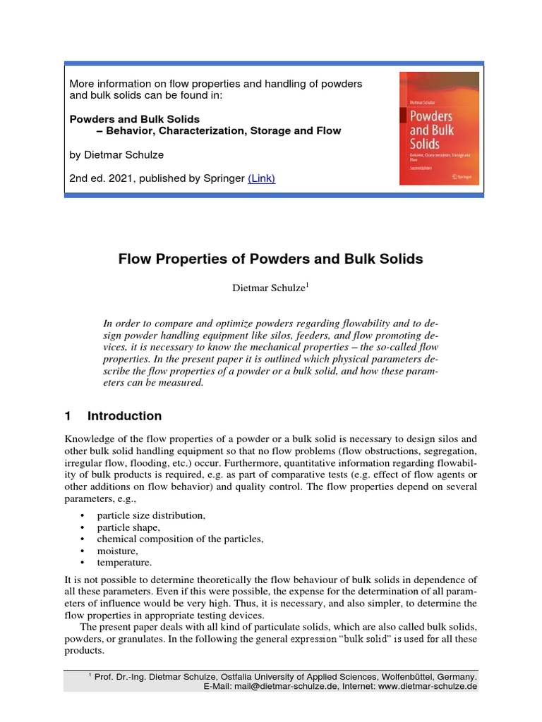 Powders and Bulk Solids - Behavior, Characterization, Storage and Flow ...