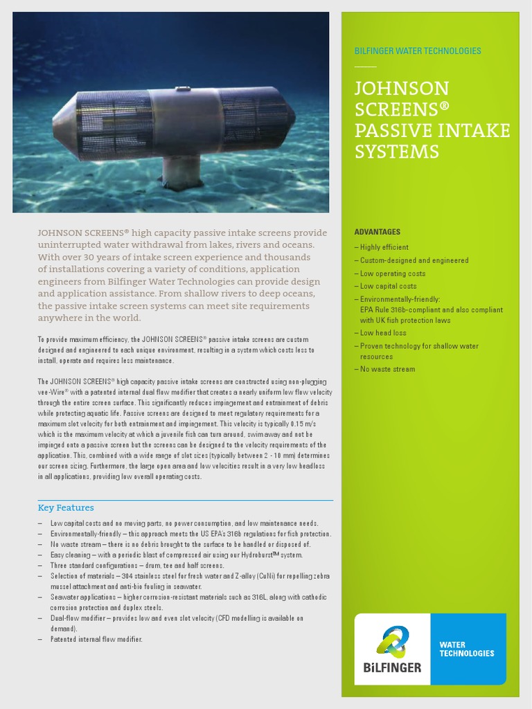 Passive Intake Screens | PDF | Water | Corrosion