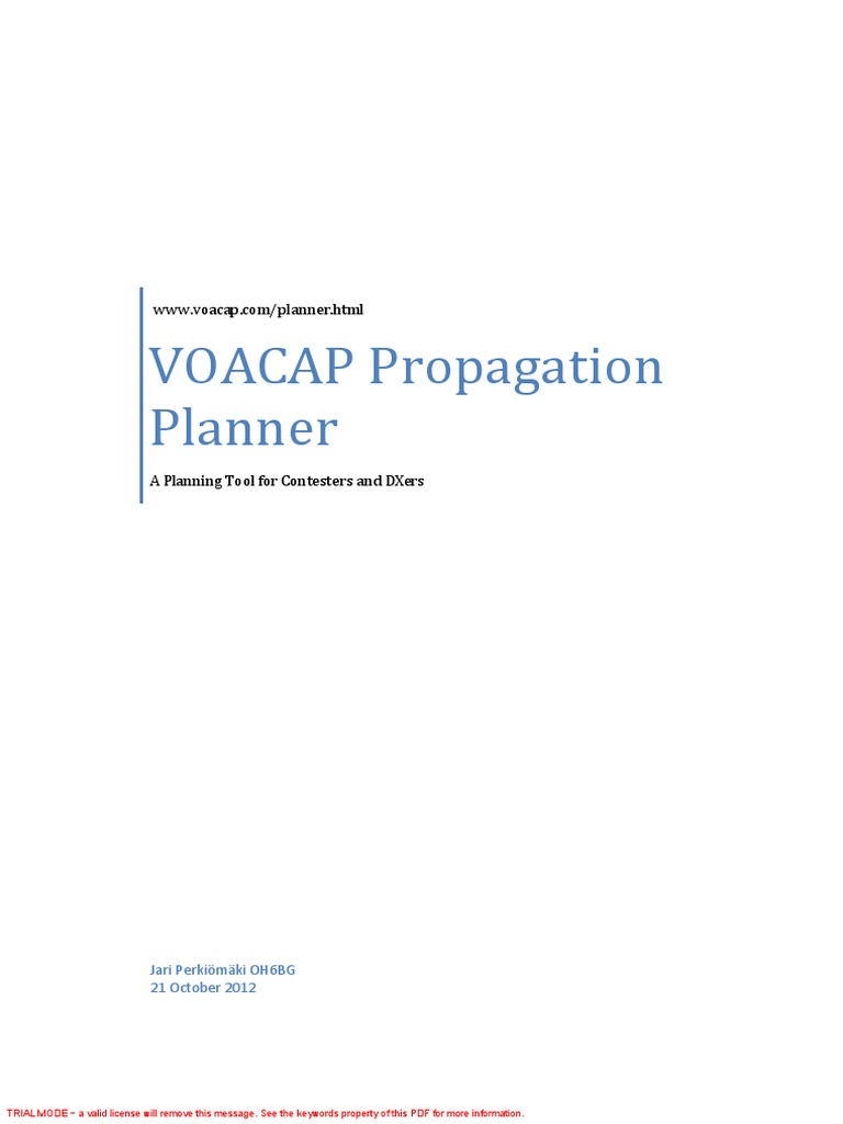 VOACAP Propagation Planner Users Manual | PDF | Microsoft Excel ...