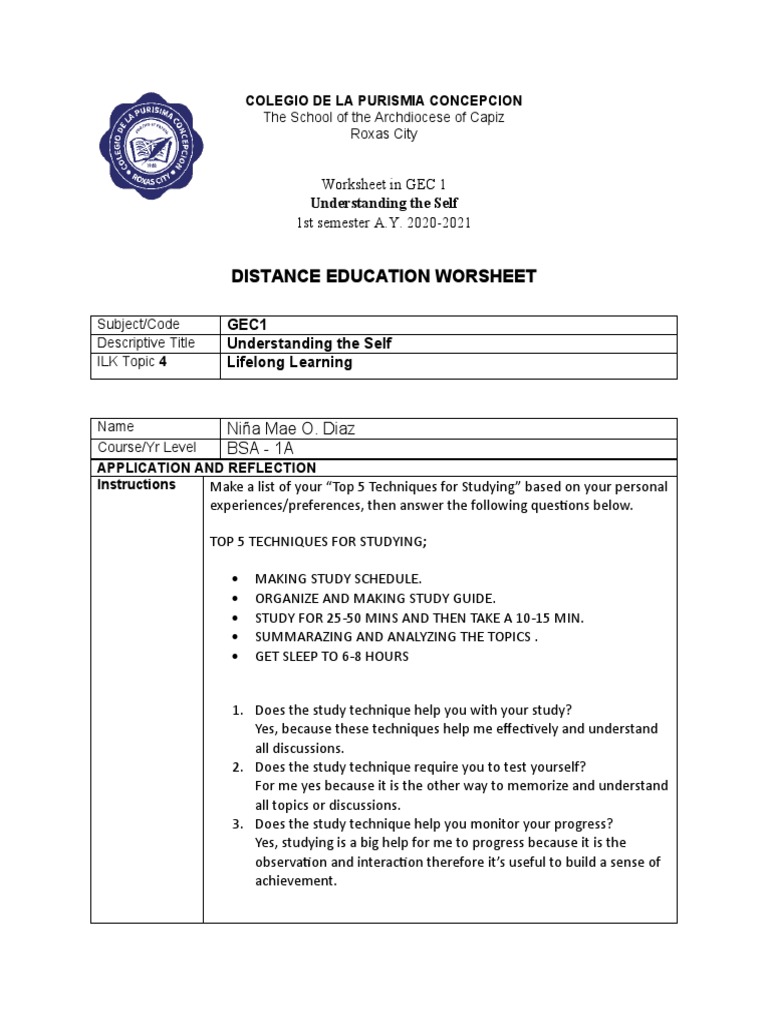 GEC 1 Worksheet Topics 4 6 Midterm | PDF | Stress (Biology ...