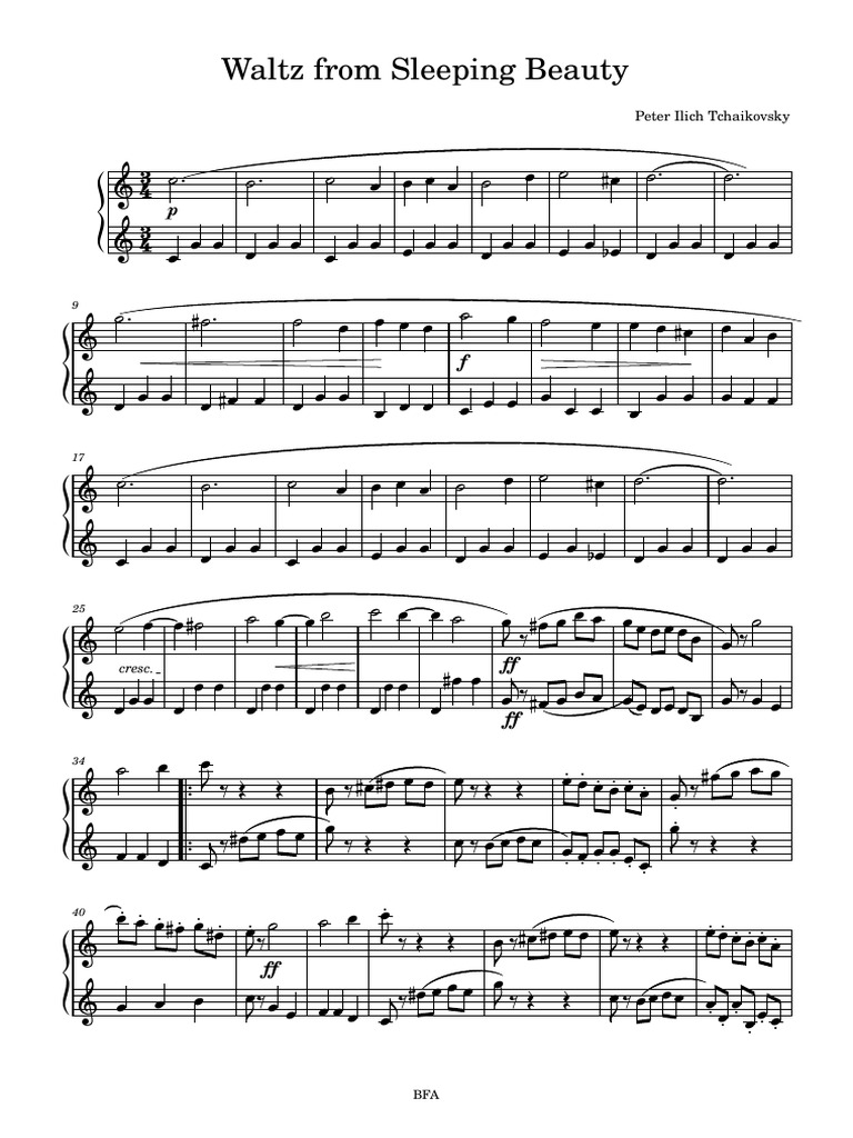 Waltz From Sleeping Beauty | PDF | Pyotr Ilyich Tchaikovsky | Suites