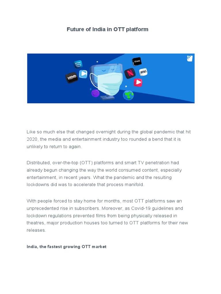 Future of India in OTT Platform | PDF | Service Industries | Mass Media