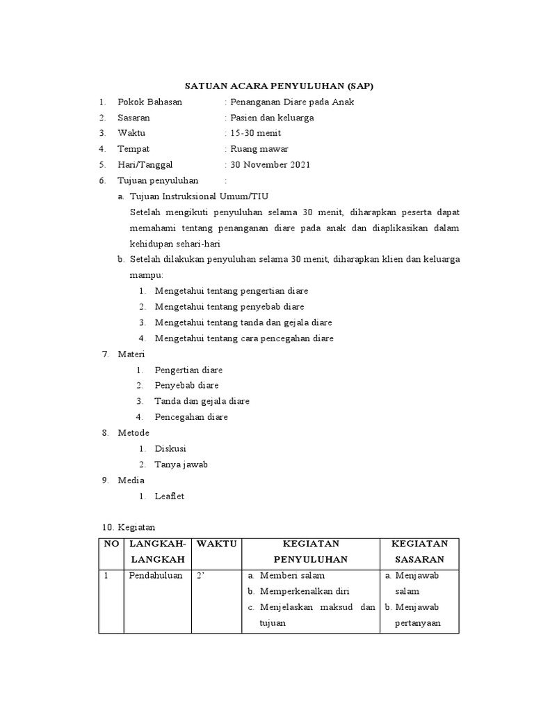 Sap Diare Anak | PDF