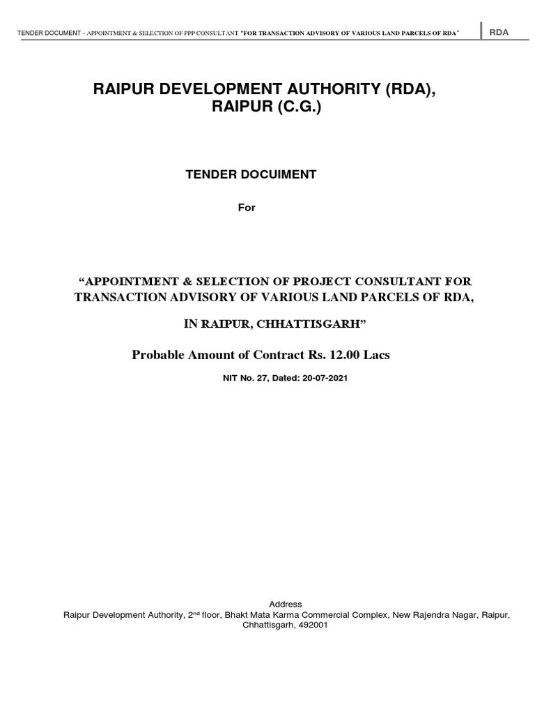 Raipur Development Authority | PDF | Payments | Money