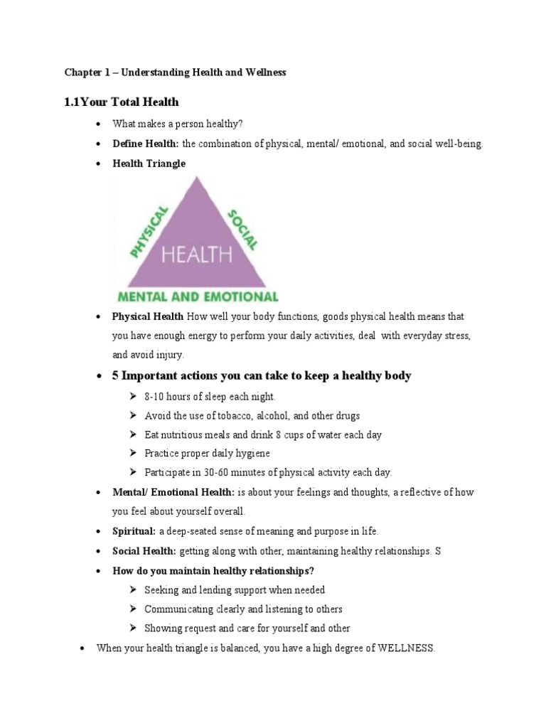 Chapter 1 - Understanding Health and Wellness | PDF
