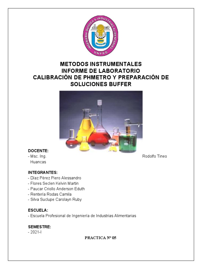 Practica N 05 Calibración de Phmetro y Preparación de Soluciones Buffer | PDF | Solución tampón | Ph