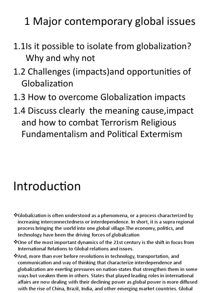 Major Contemporary Global Issues | PDF