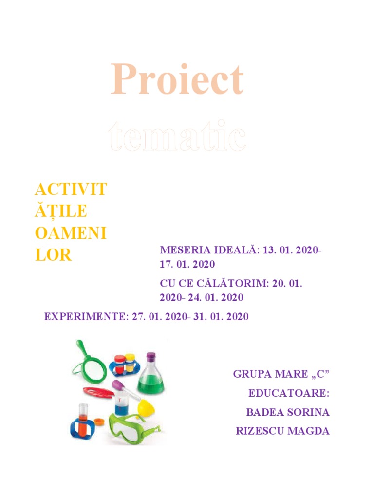 Proiect Tematic Meserii Grupa Mare | PDF