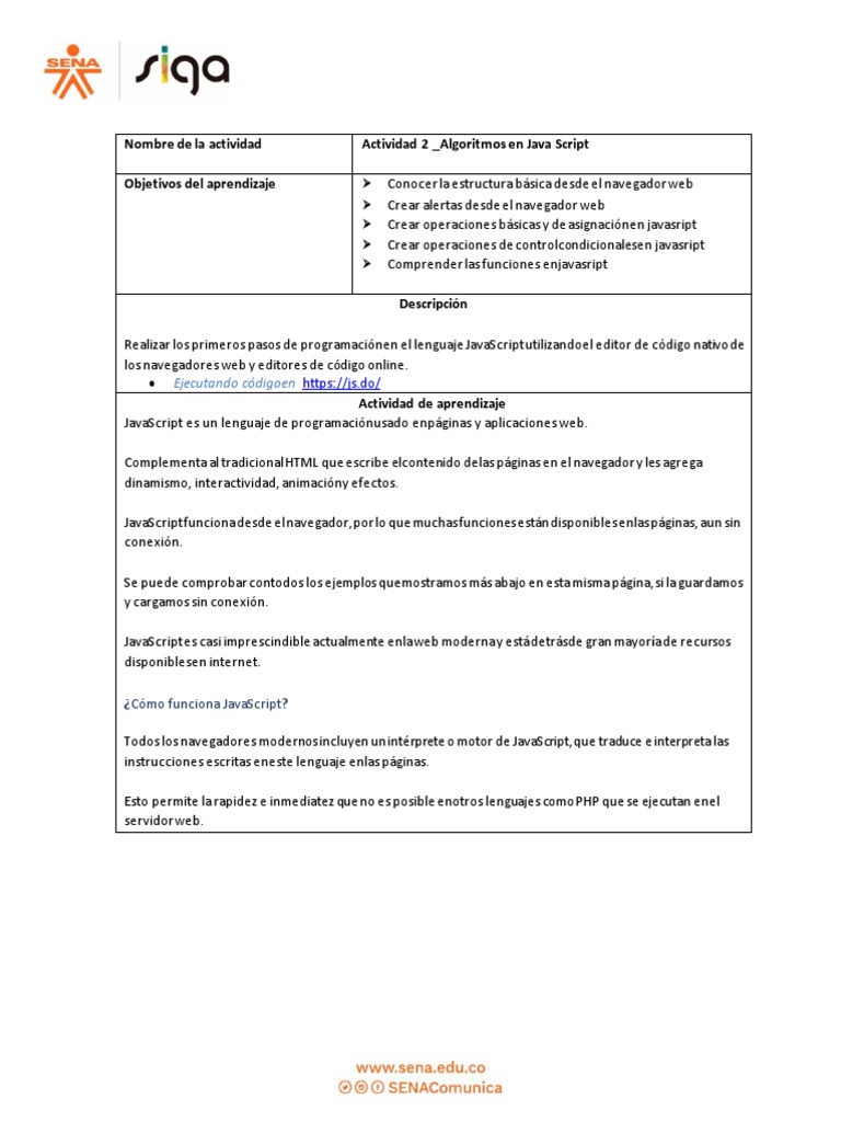 Algoritmos en Java Script | PDF | Script Java | Internet y web