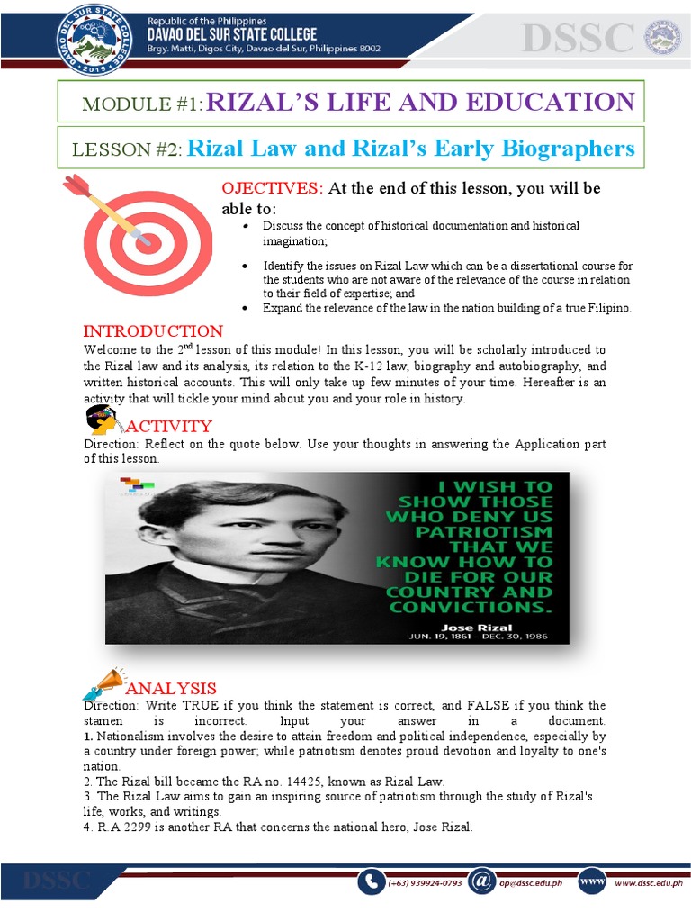 Rizal'S Life and Education | PDF | Philippines | Biography