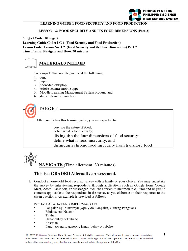 1.2 Food Security and Its Four Dimensions (Part 2) | PDF