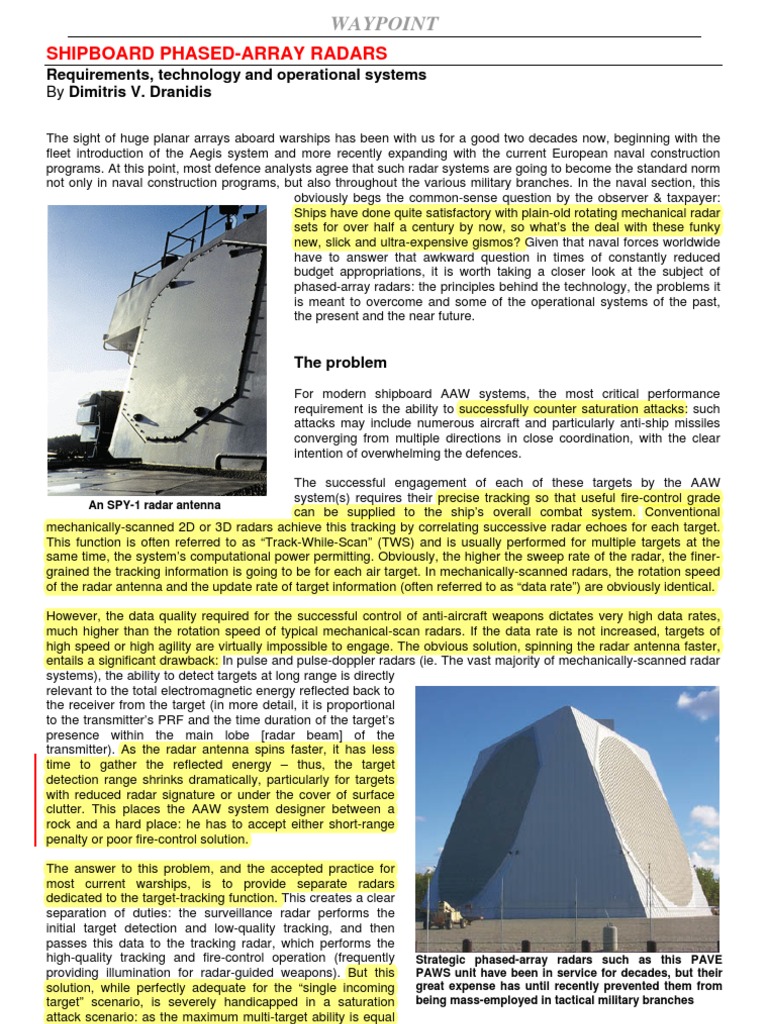 Ship Phase Array Radars | PDF | Radar | Antenna (Radio)