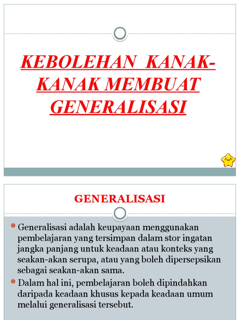 GENERALISASI | PDF