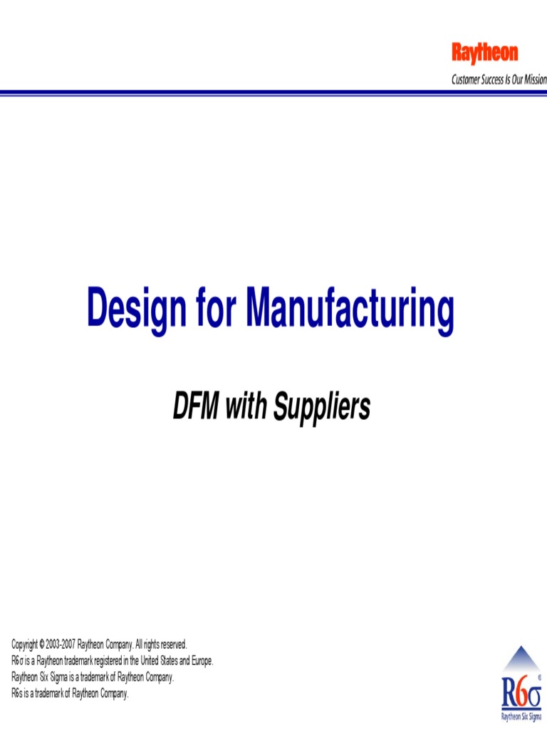 Design For Manufacturing: DFM With Suppliers | PDF | Specification ...