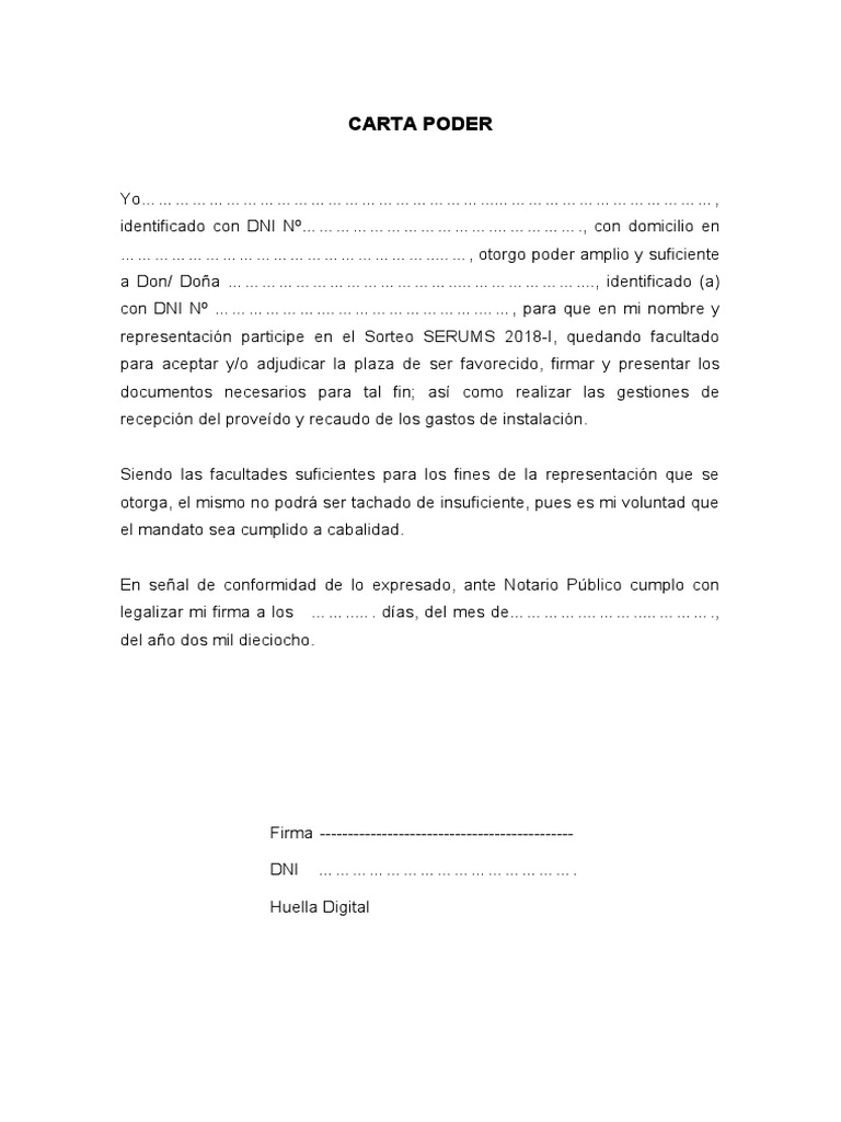 14 Modelo Carta Poder Notarial | PDF