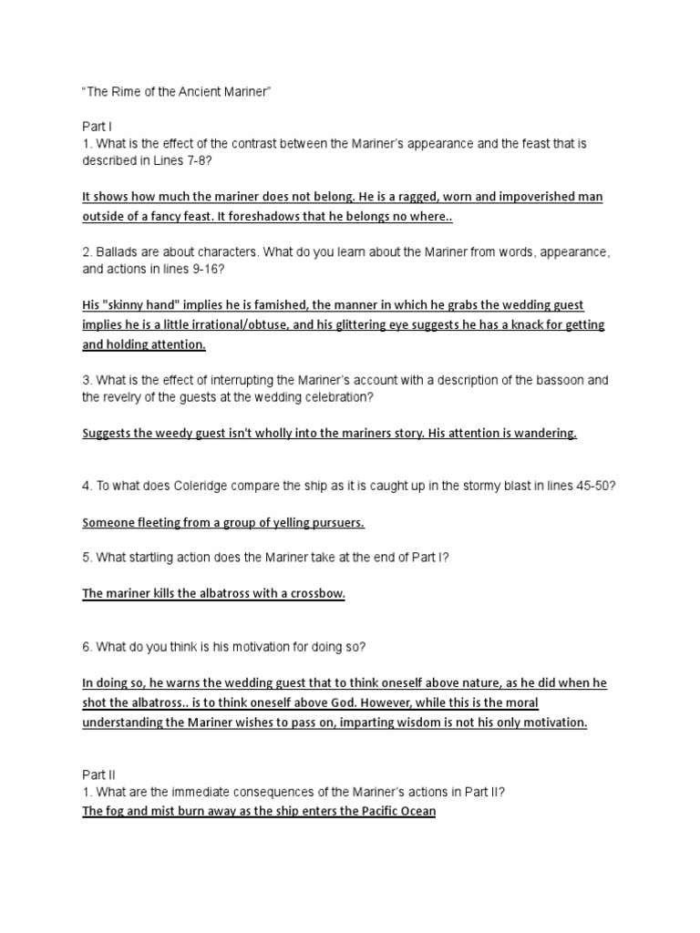 Analysis of "The Rime of the Ancient Mariner" | PDF | Art