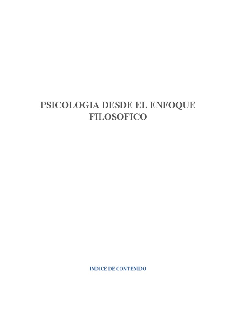 Psicologia Desde El Enfoque Filosofico | PDF | Sicología | Conocimiento