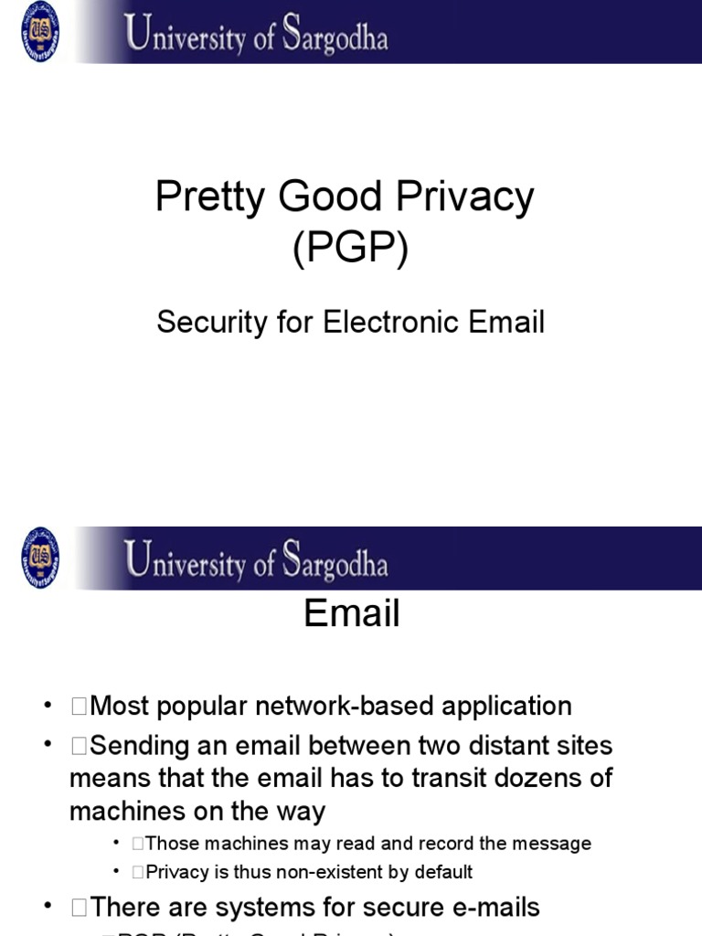 Pretty Good Privacy (PGP) : Security For Electronic Email | PDF ...