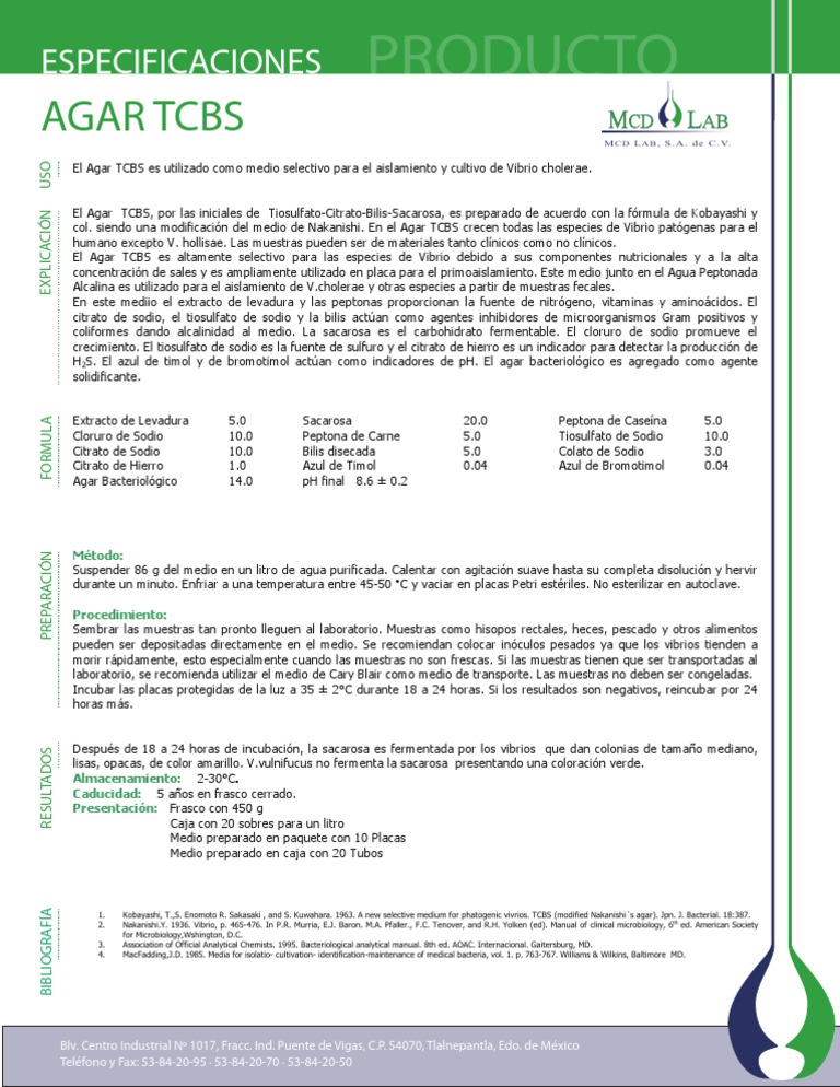 Agar TCBS | PDF | Microbiología | Biología