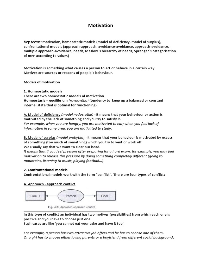Motivation: Key Terms: Motivation, Homeostatic Models (Model of ...