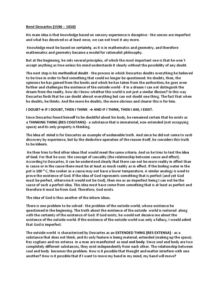 Rene Descartes | PDF | René Descartes | Empiricism