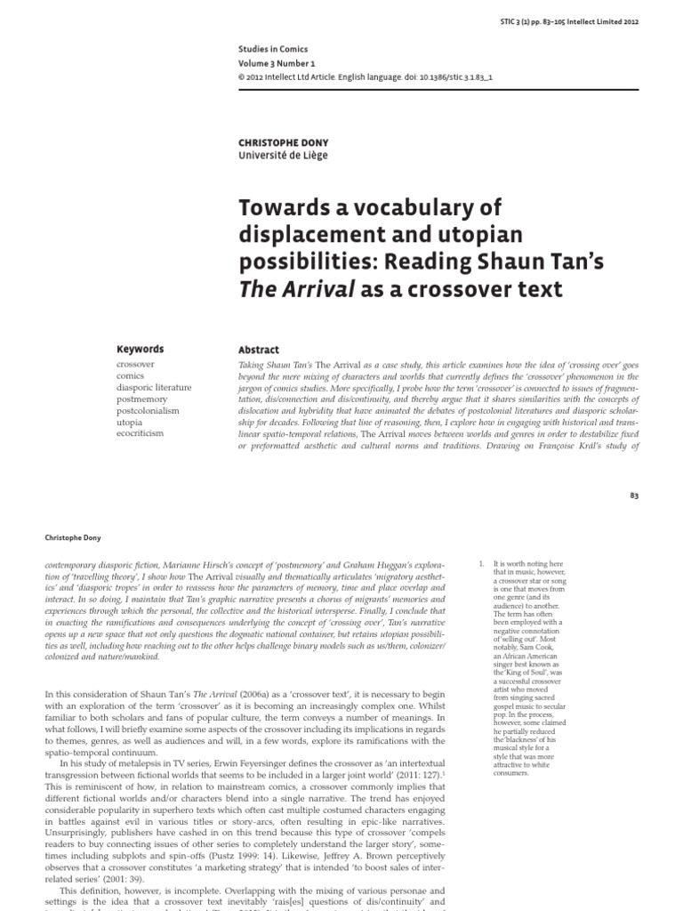 Towards A Vocabulary of Displacement and Utopian Possibilities Reading ...