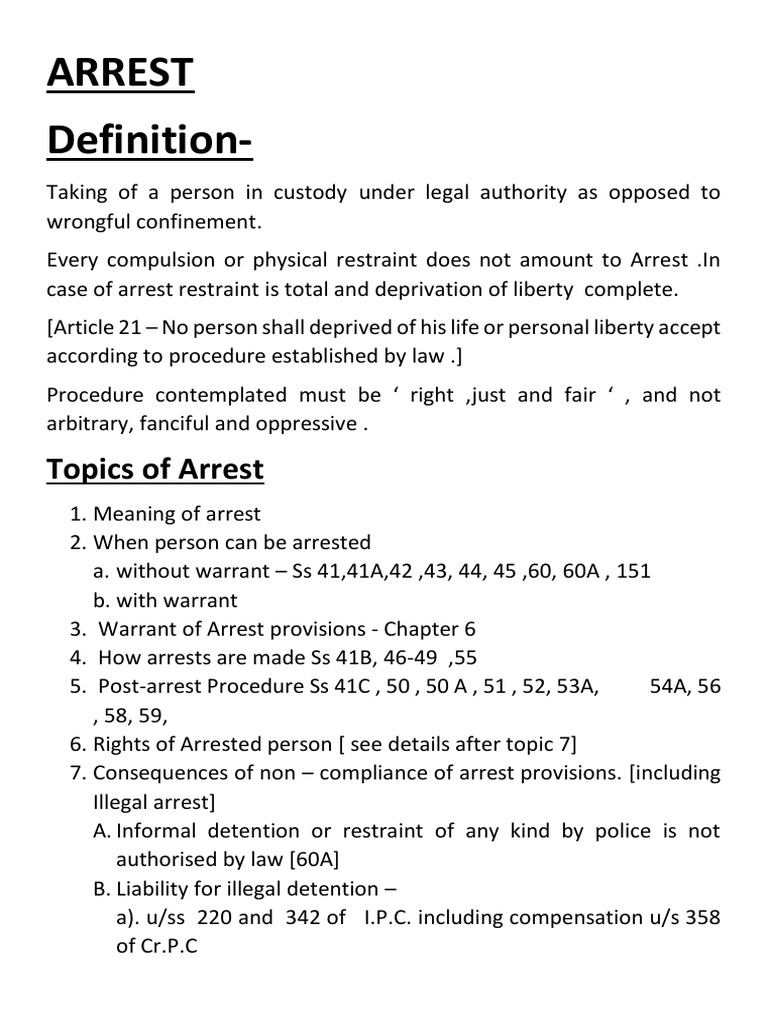 Arrest Definition | PDF